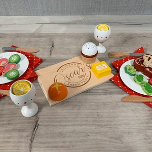 Personalised Wooden Dinner Playset for Two - Food and Drink Toys ...