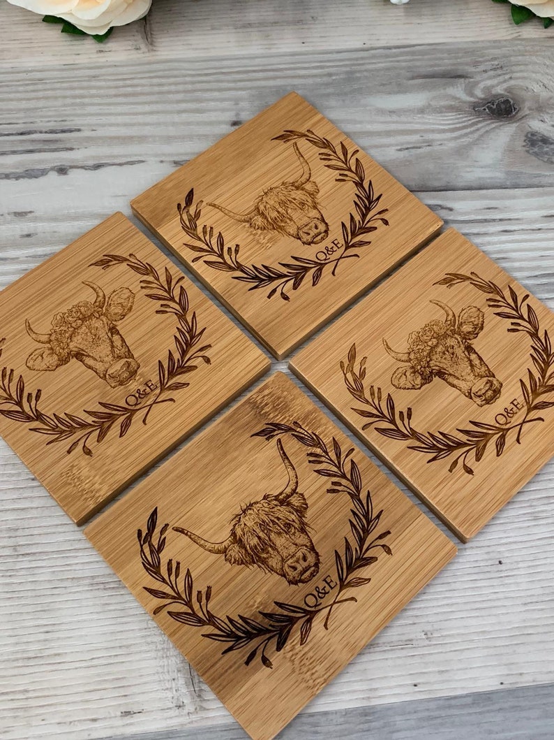 Personalised Wooden Coasters Engraved Coasters Home Gift - Etsy UK