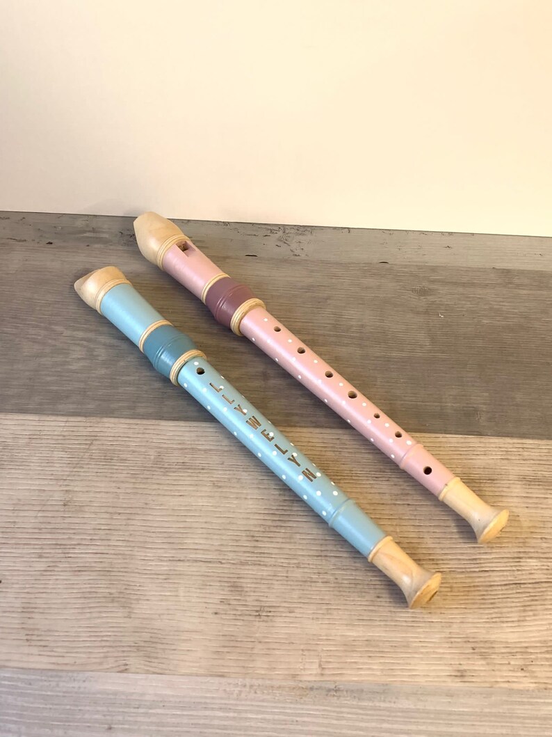Personalised Wooden Flute/recorder Pink or Blue Kids - Etsy