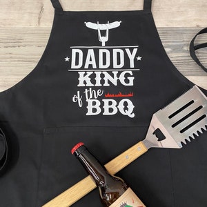 Personalised Black BBQ Apron - Barbecue Apron - Cooking Bib - Father’s ...