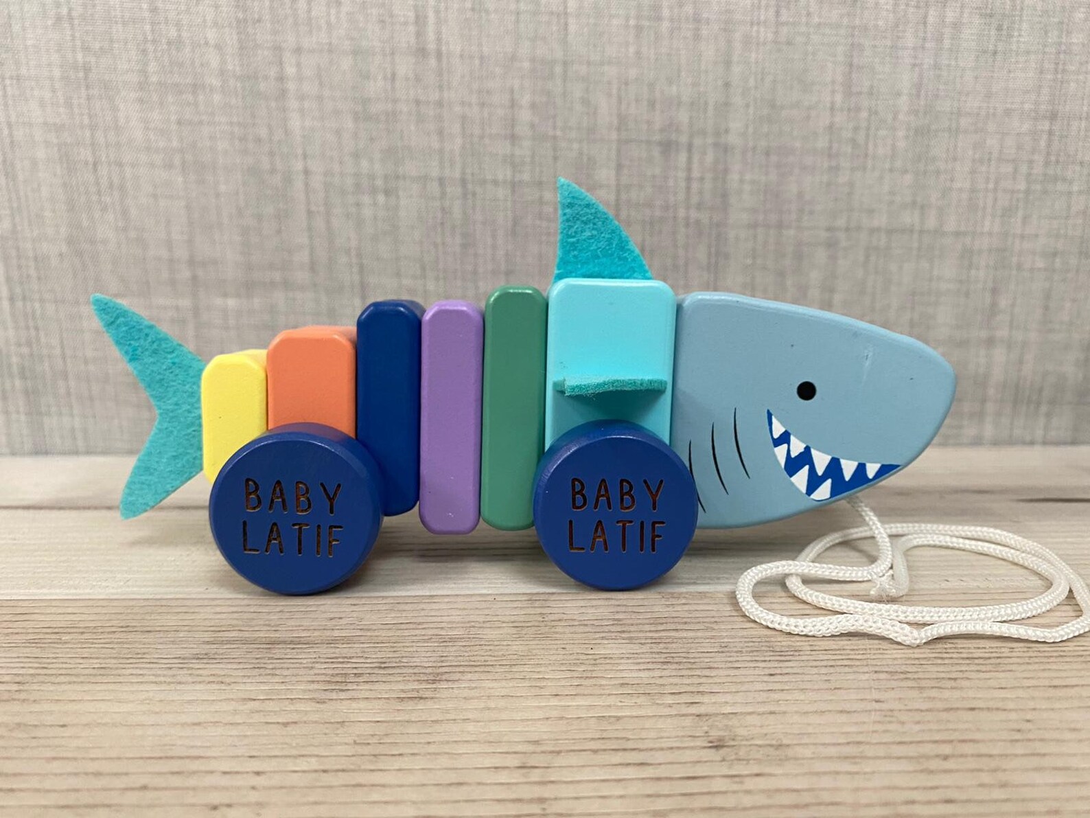 Personalised Wooden Shark Pull-along Toy Children's Gift - Etsy