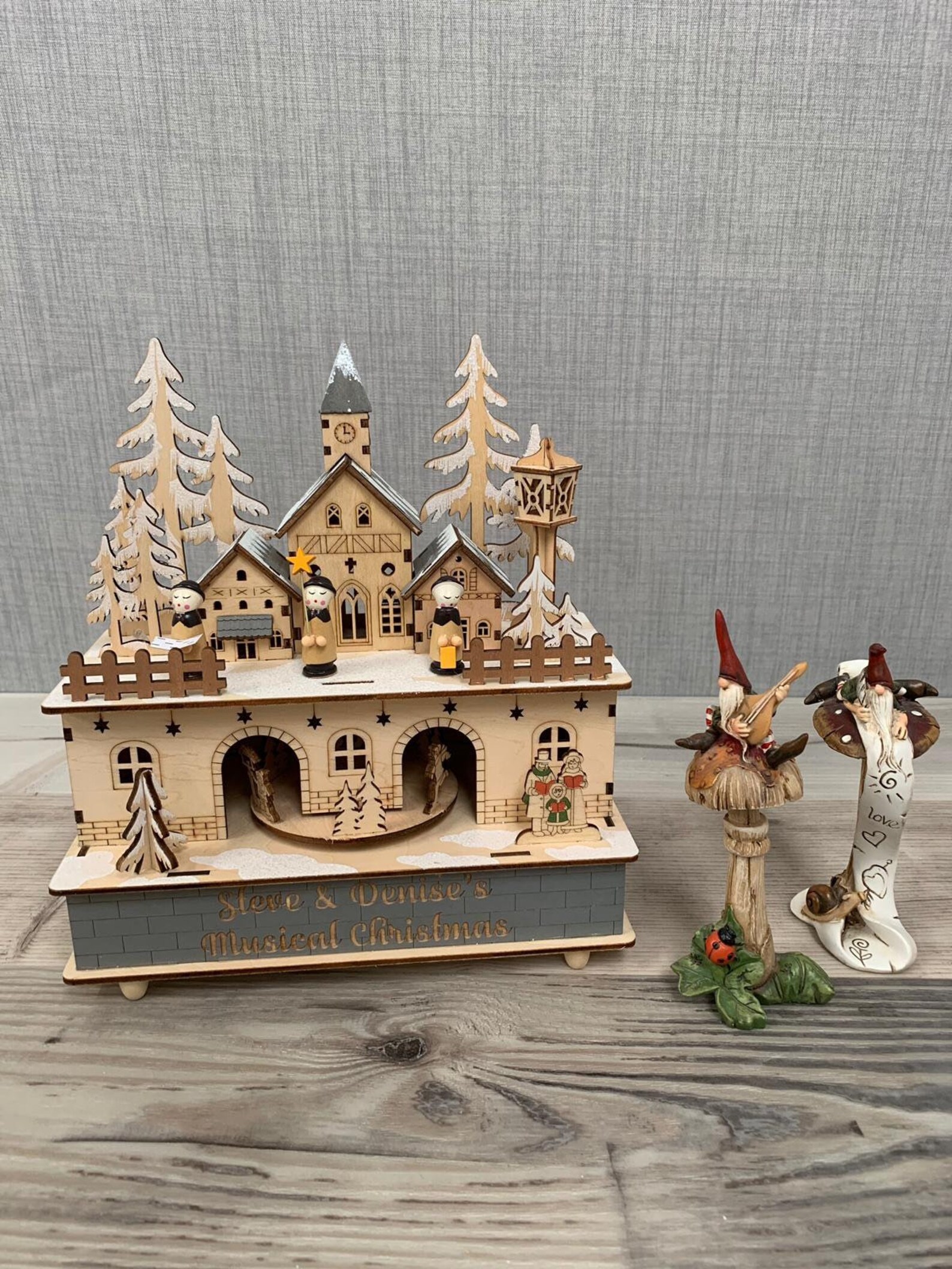 Personalised Wooden Light-up Music Box Christmas Decor LED | Etsy