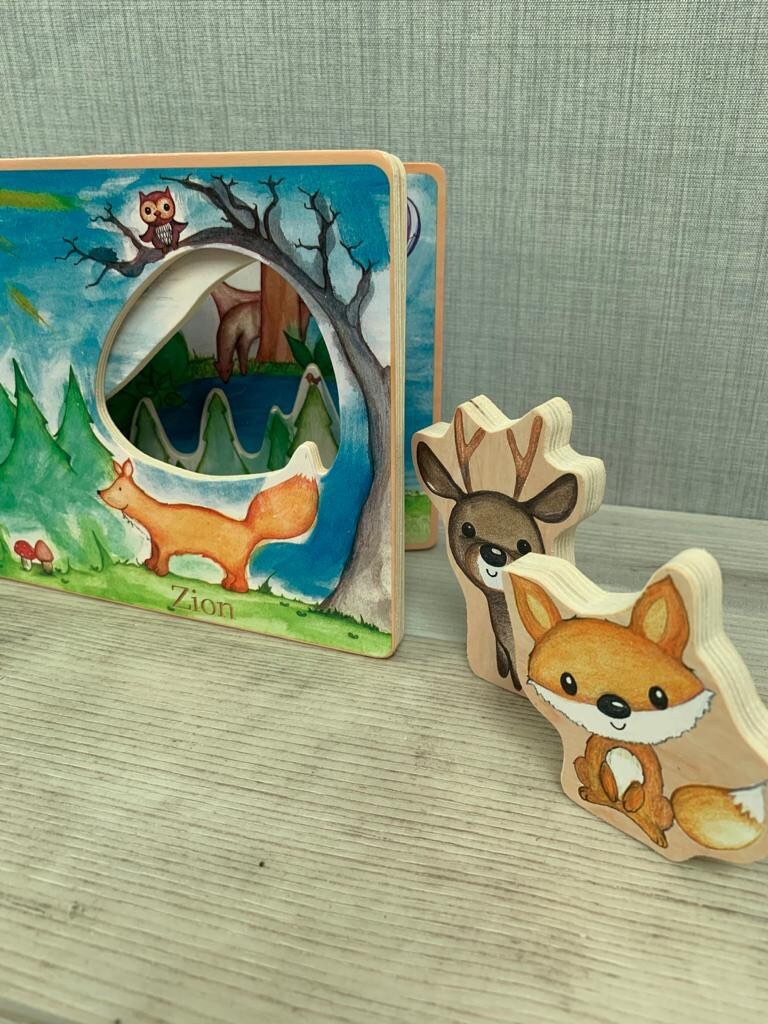 Personalised Wooden Forest Book | Etsy