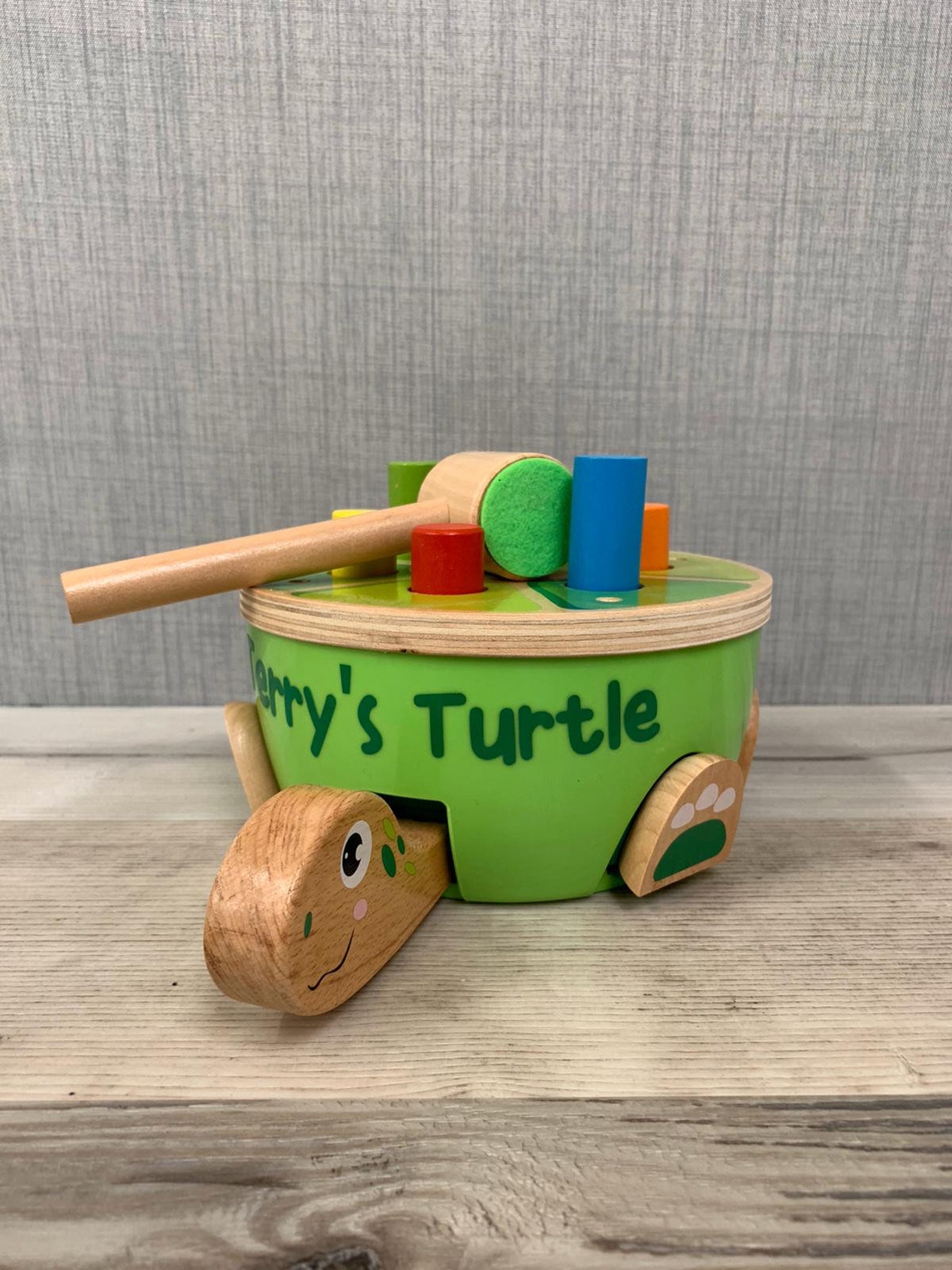Personalised Wooden Turtle Game - Wooden Turtle Toy - Personalised Toys ...