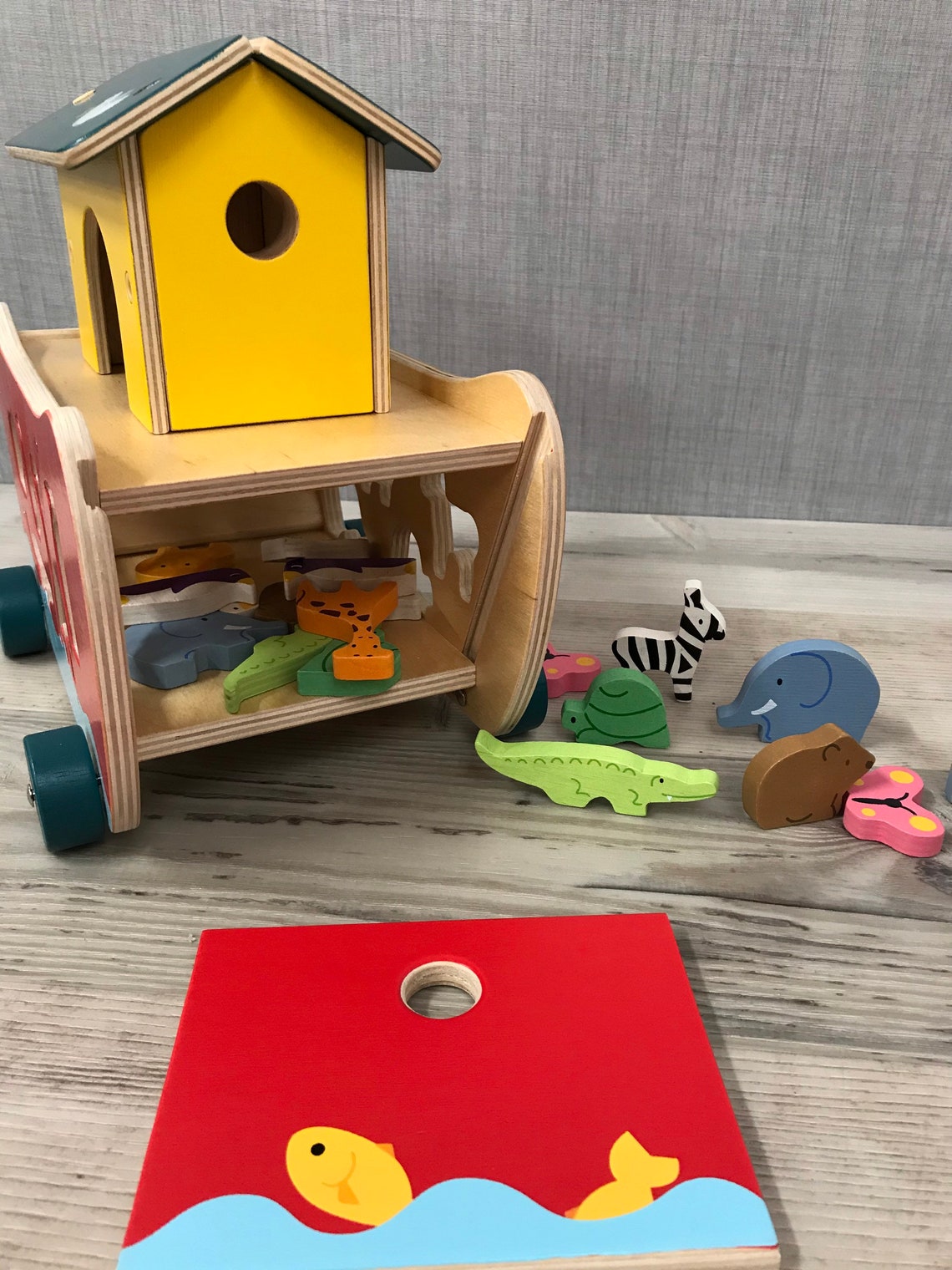 Personalised Noahs Ark shape sorter Wooden Toys Birthday | Etsy