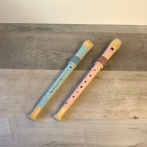 Personalised Wooden Flute/recorder - Pink or Blue - Kids Instrument ...