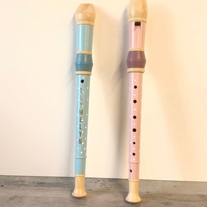 Personalised Wooden Flute/recorder - Pink or Blue - Kids Instrument ...