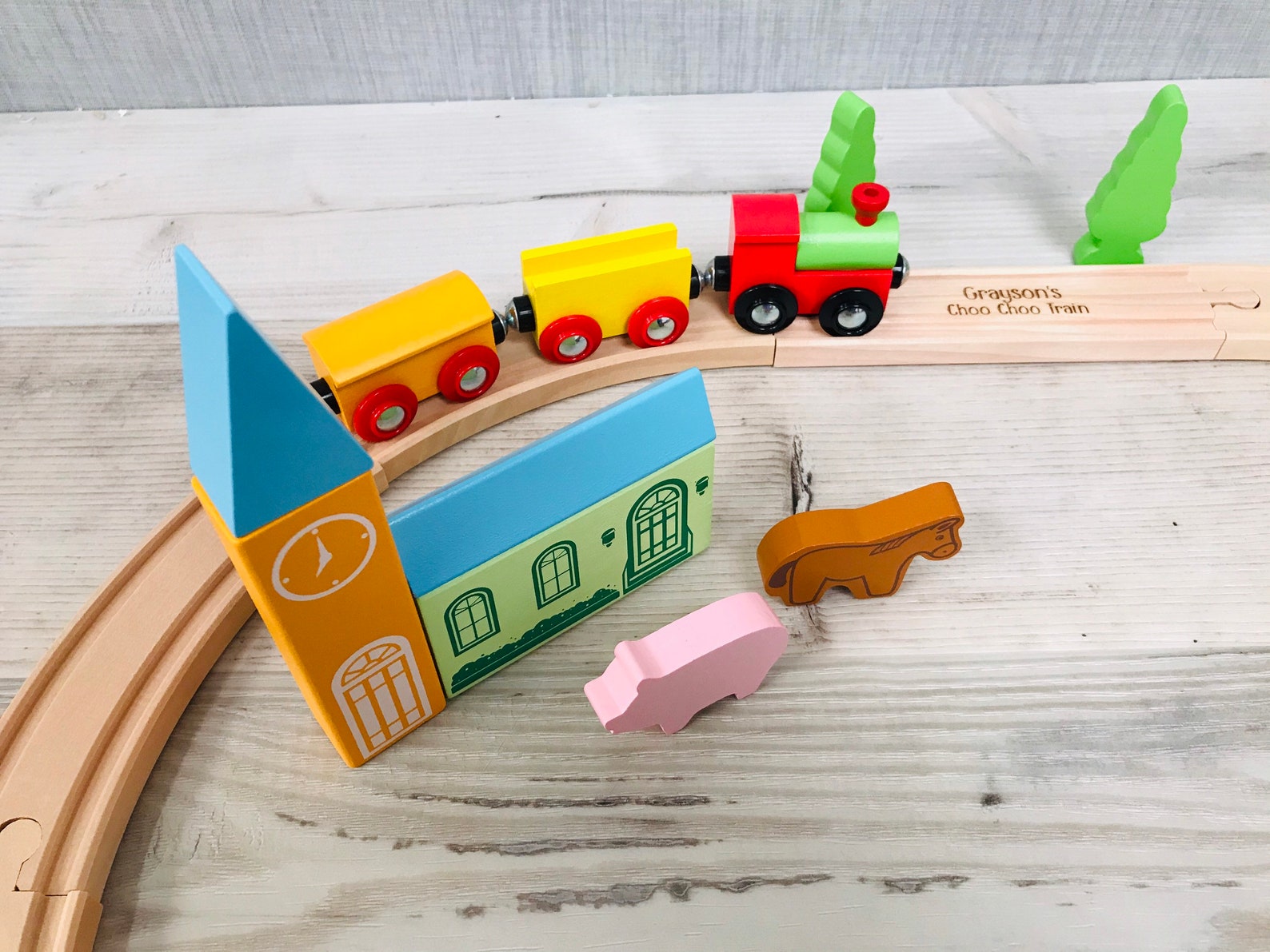 Personalised Wooden Train Set and Railway Train Toy - Etsy