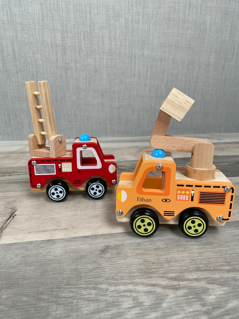 Personalised Fire Engine or Pick up Truck Digger Car - Etsy
