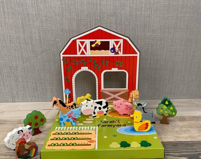 Personalised Wooden Farmyard Playset Personalised Toys Christmas Gifts ...