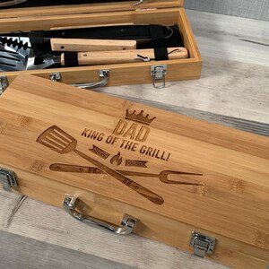 Personalised Wooden Barbecue Set - Engraved Barbecue Tools - Grill ...