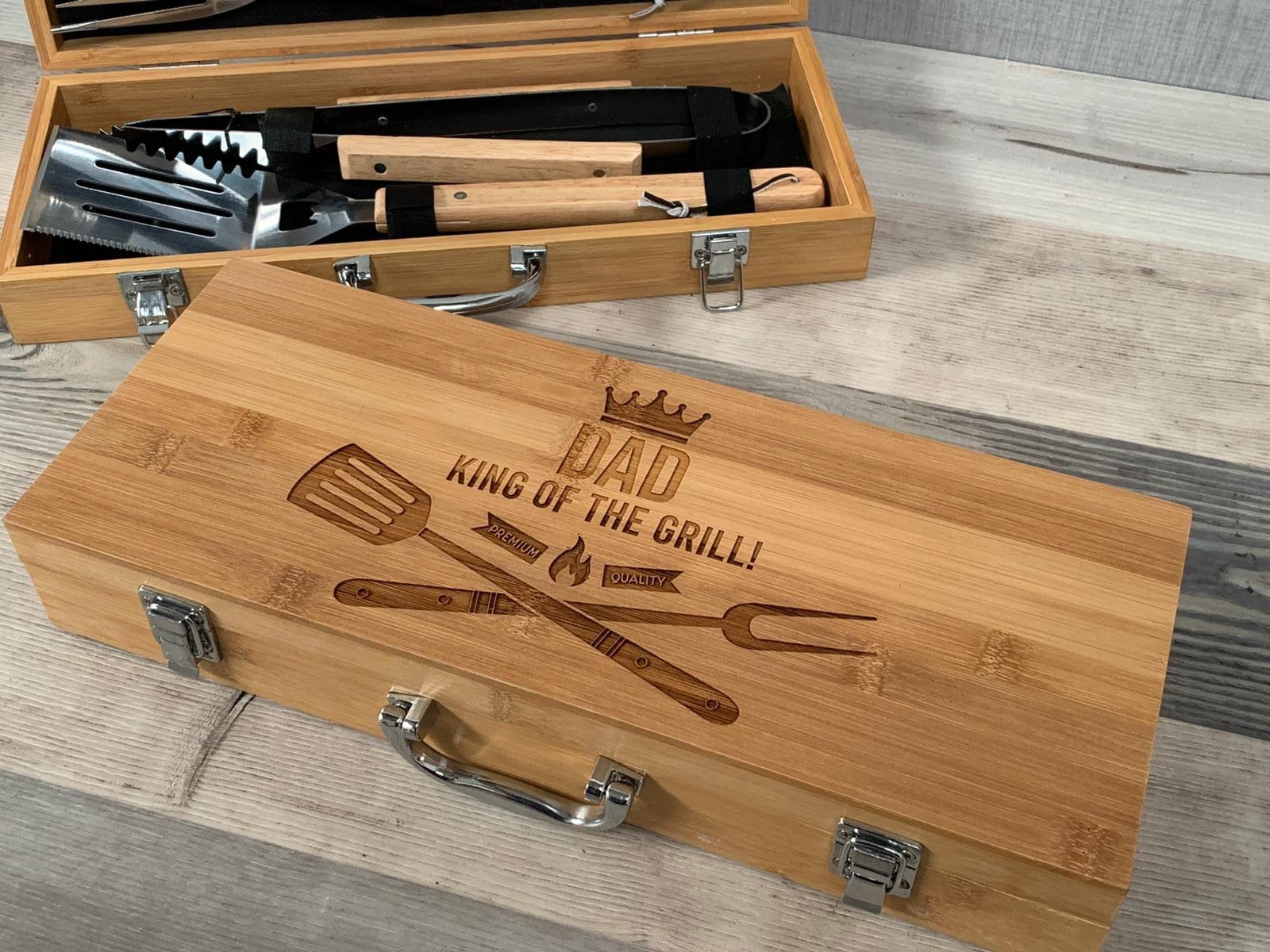 Personalised Wooden Barbecue Set Engraved Barbecue Tools - Etsy