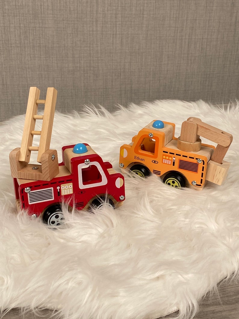 Personalised Fire Engine or Pick up Truck Digger Car - Etsy