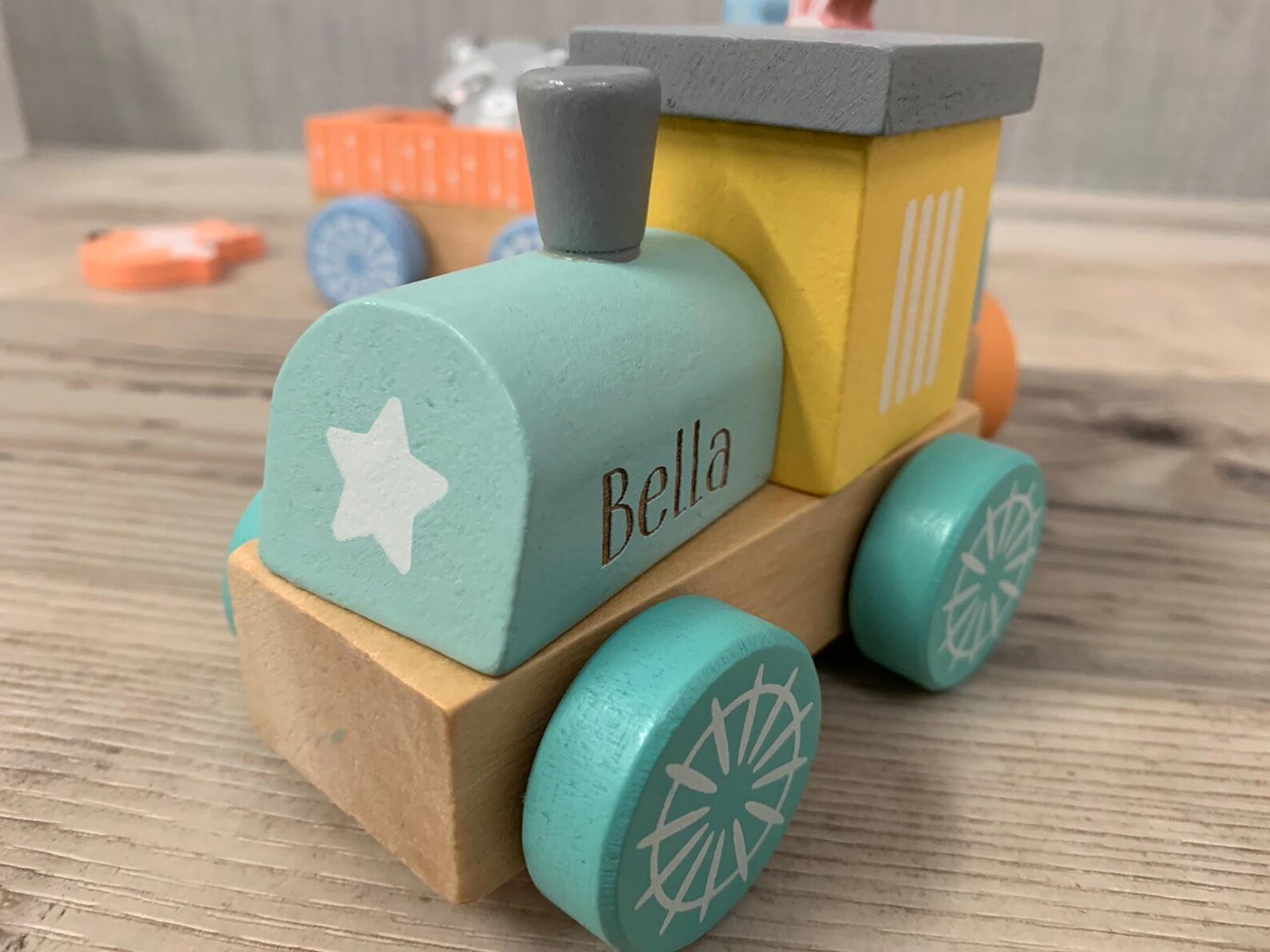Personalised Wooden Train and Animal Friends Unisex Toys - Etsy