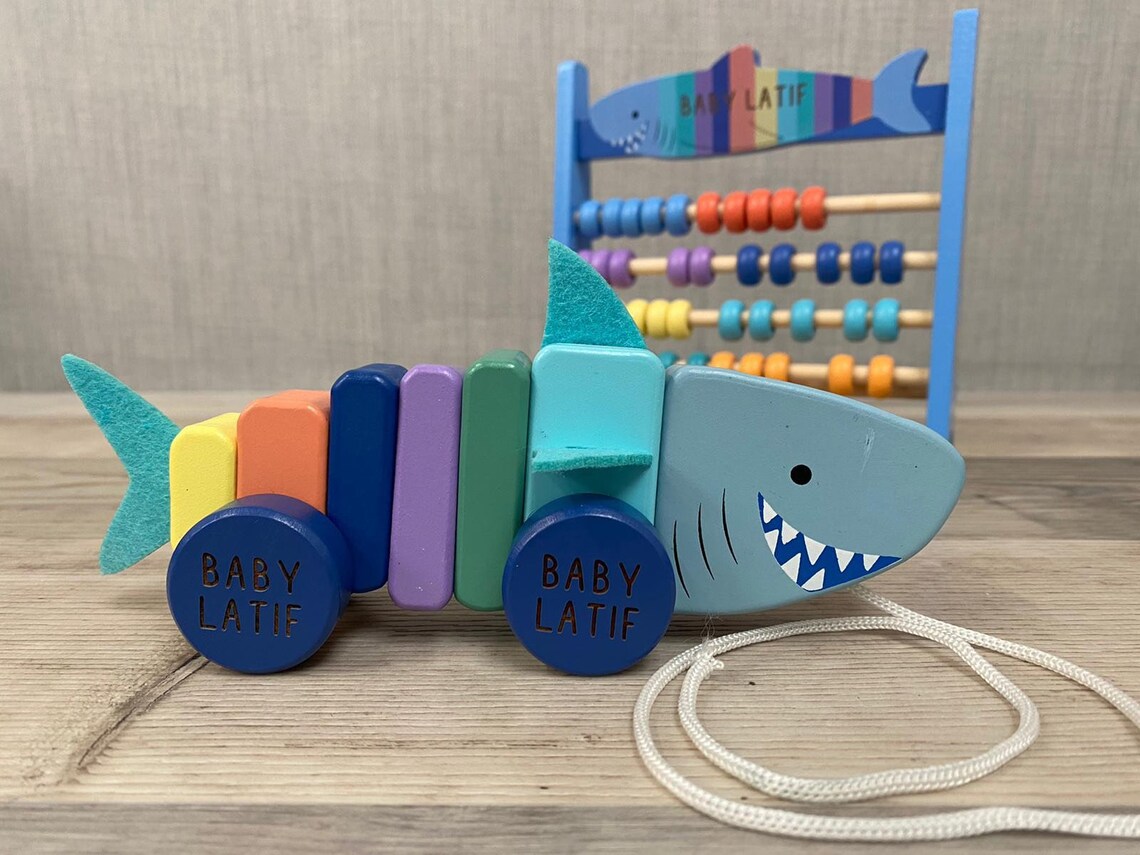 Personalised Wooden Shark Pull-along Toy Children's Gift - Etsy
