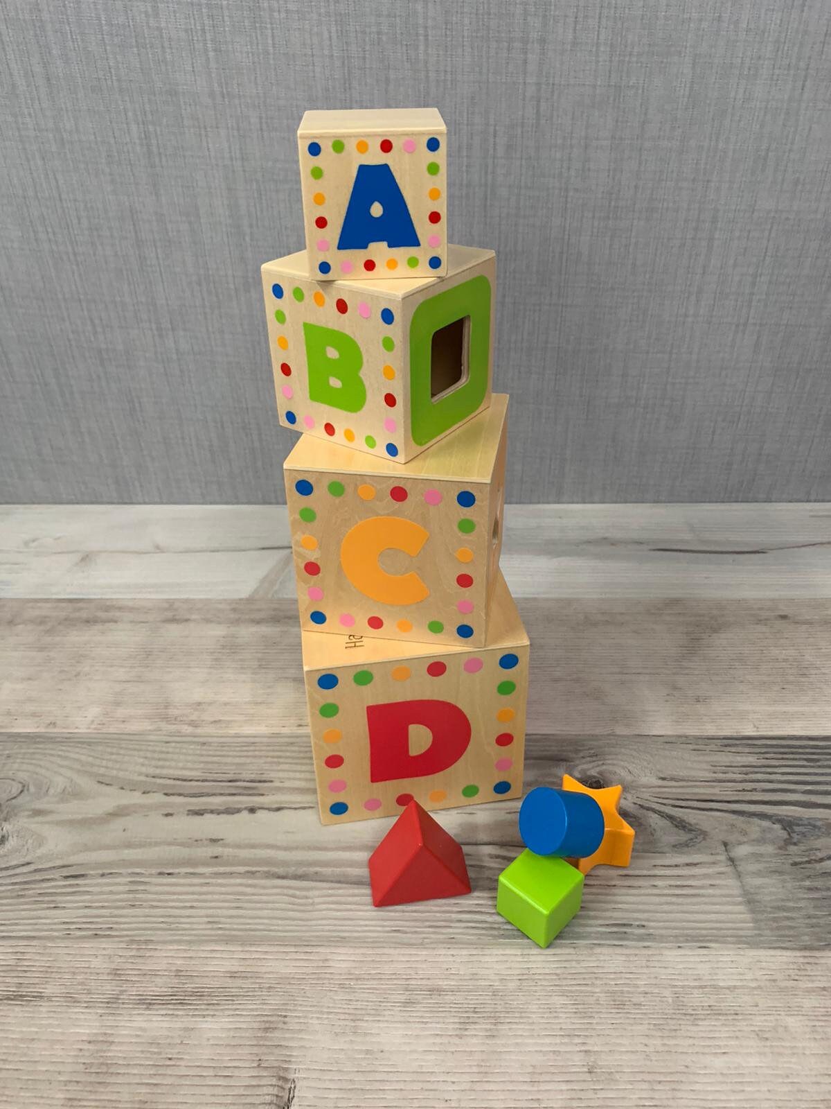 Personalised Wooden Stacking Set ABC Stacking Toy Toddler | Etsy