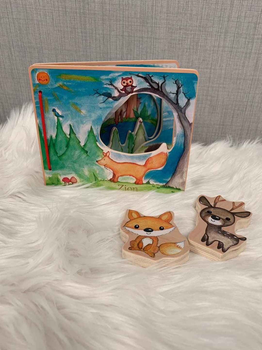 Personalised Wooden Forest Book - Etsy