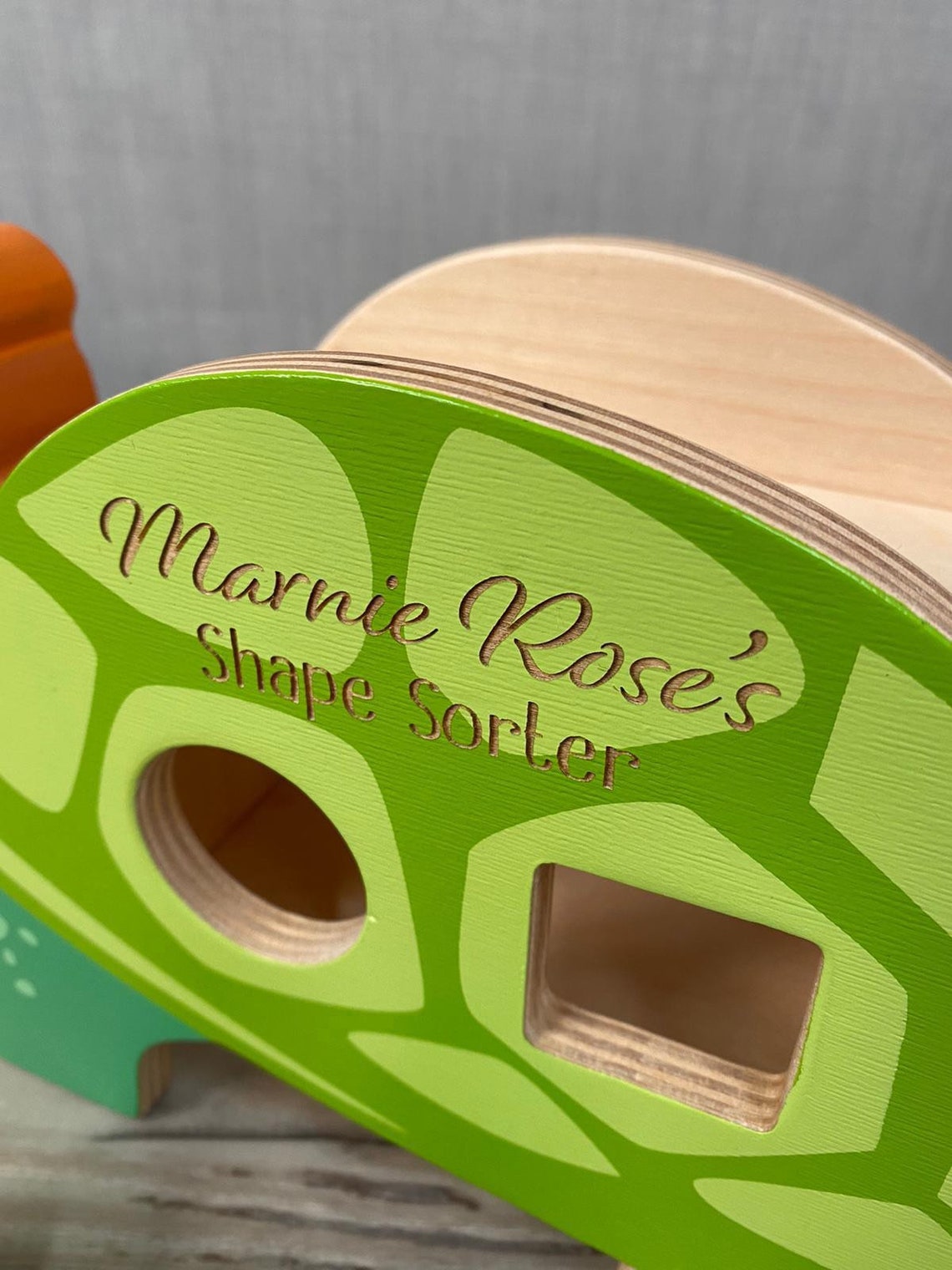 Personalised Tortoise Shape Sorter - Turtle Toy - Engraved Shape Sorter ...