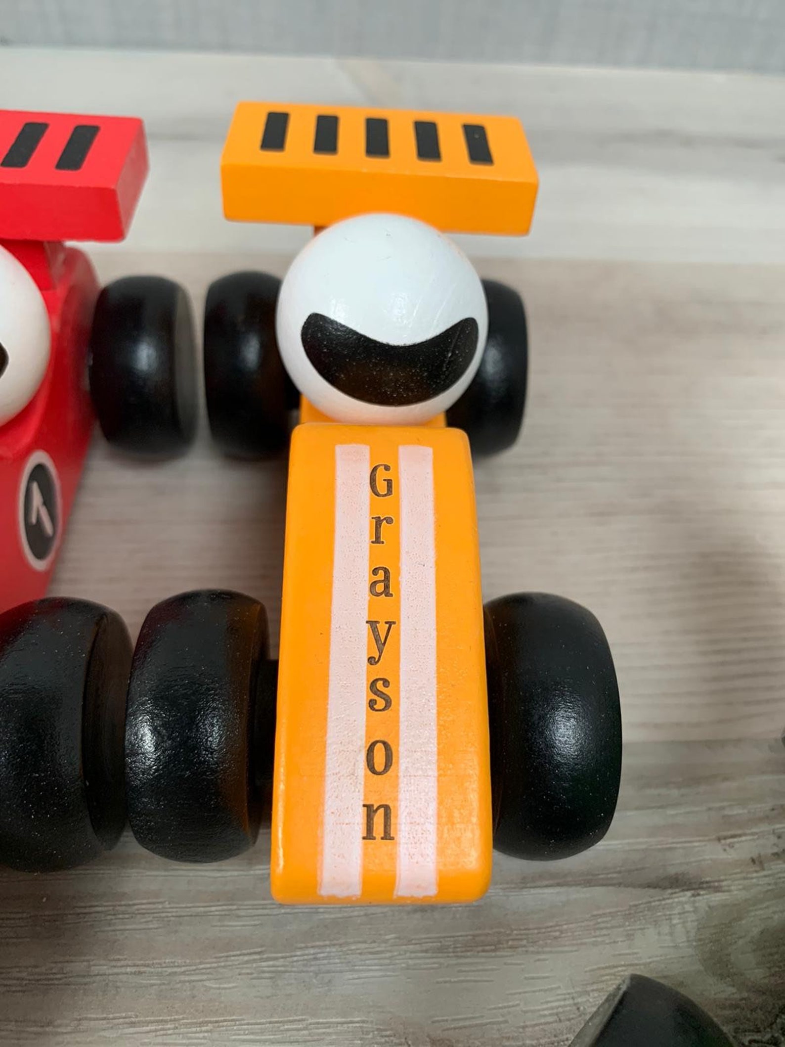Personalised Wooden Racing Car Engraved Car Toy CE Tested | Etsy
