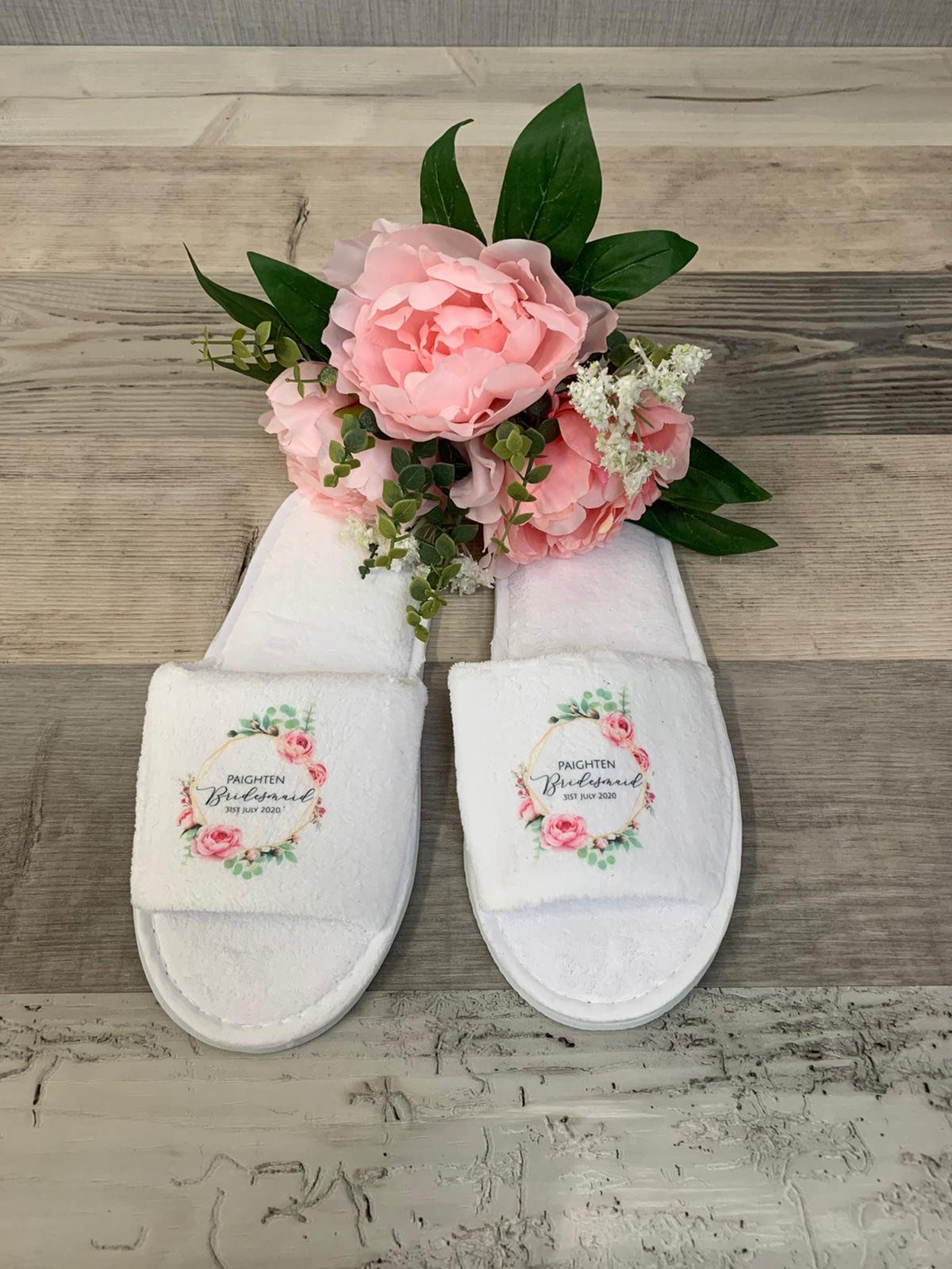 Personalised Wedding Slippers Velour Slippers Wedding | Etsy
