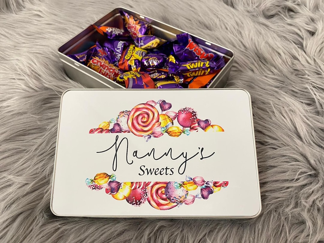 Personalised Sweets Tin - Sweeties - Treat Tin, Biscuit Tin - Etsy UK