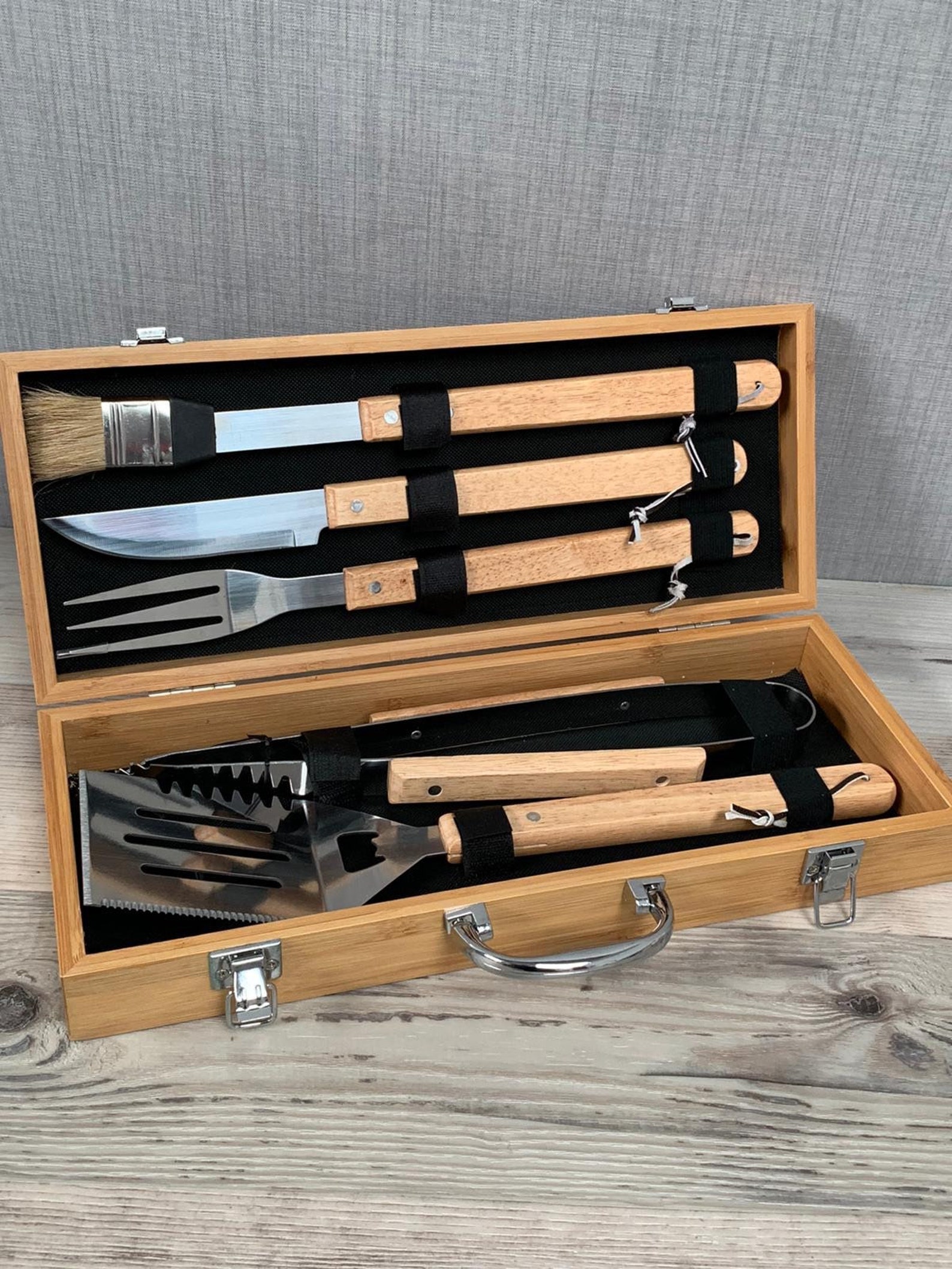 Personalised Wooden Barbecue Set Engraved Barbecue Tools - Etsy