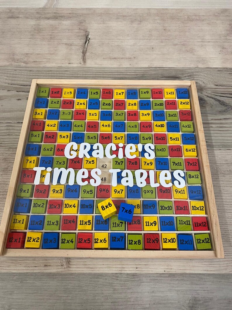 Personalised Times Tables Toy Multiplication Table Maths | Etsy