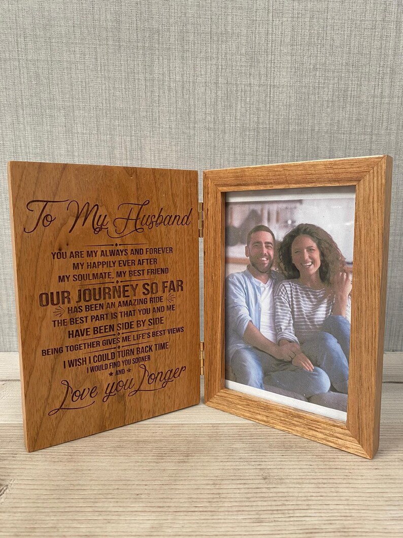 Personalised Oak Photo Frame 6x4 or 5x7 - Husband Gift - Anniversary ...