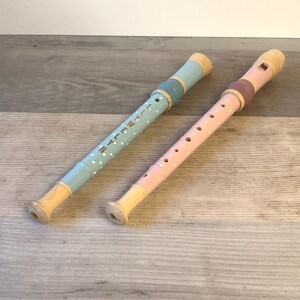 Personalised Wooden Flute/recorder - Pink or Blue - Kids Instrument ...