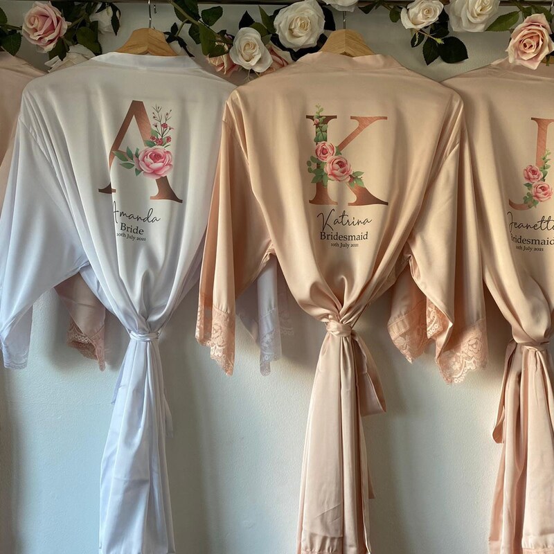 Floral Satin Robe - Etsy