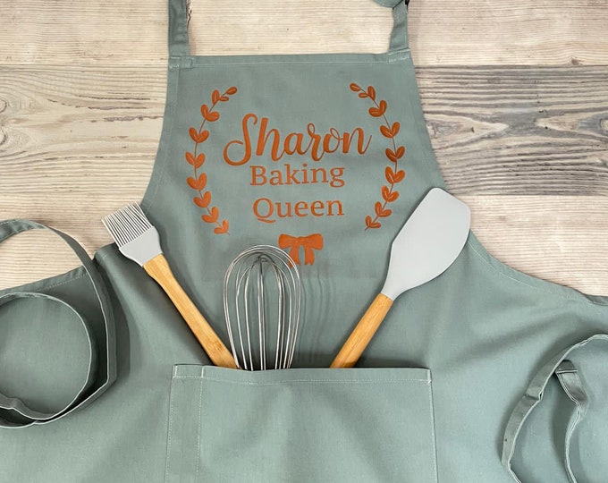 Personalised Baking Queen Apron Cooking Apron Cooking Bib Chef Gift Mum ...