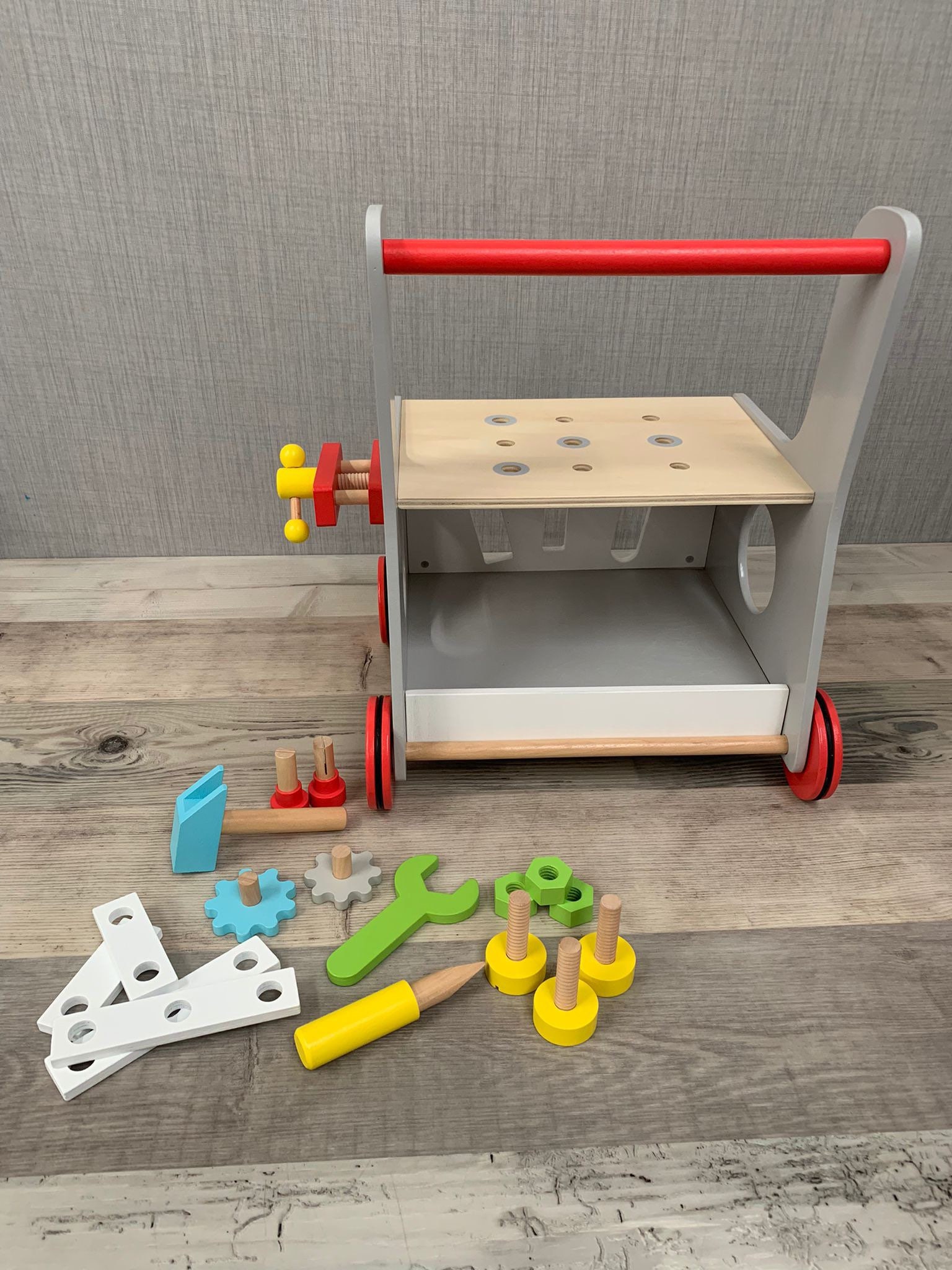 Personalised Wooden Walker With Tool Shapes Learn to Walk - Etsy UK