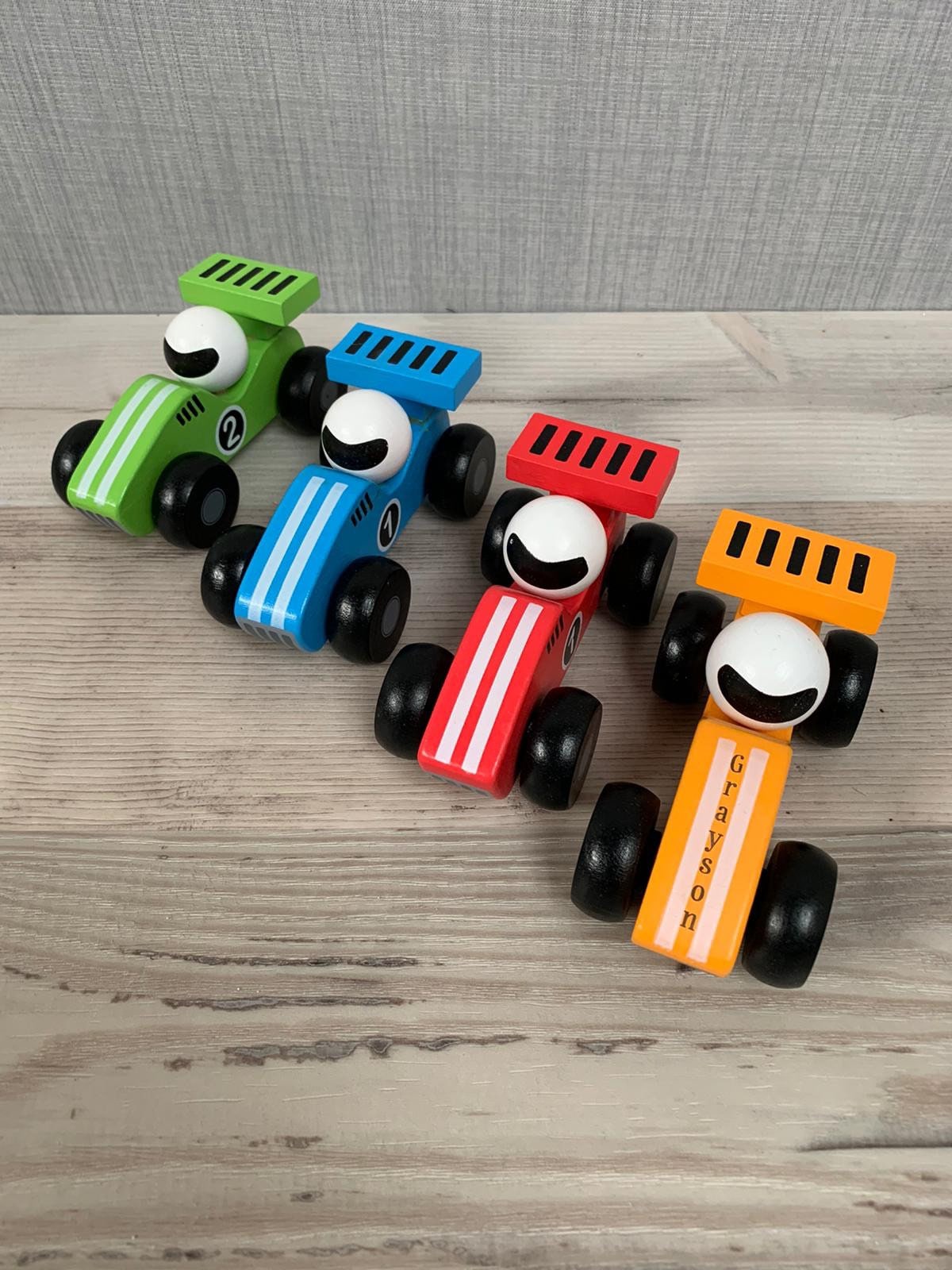 Personalised Wooden Racing Car Engraved Car Toy CE Tested | Etsy