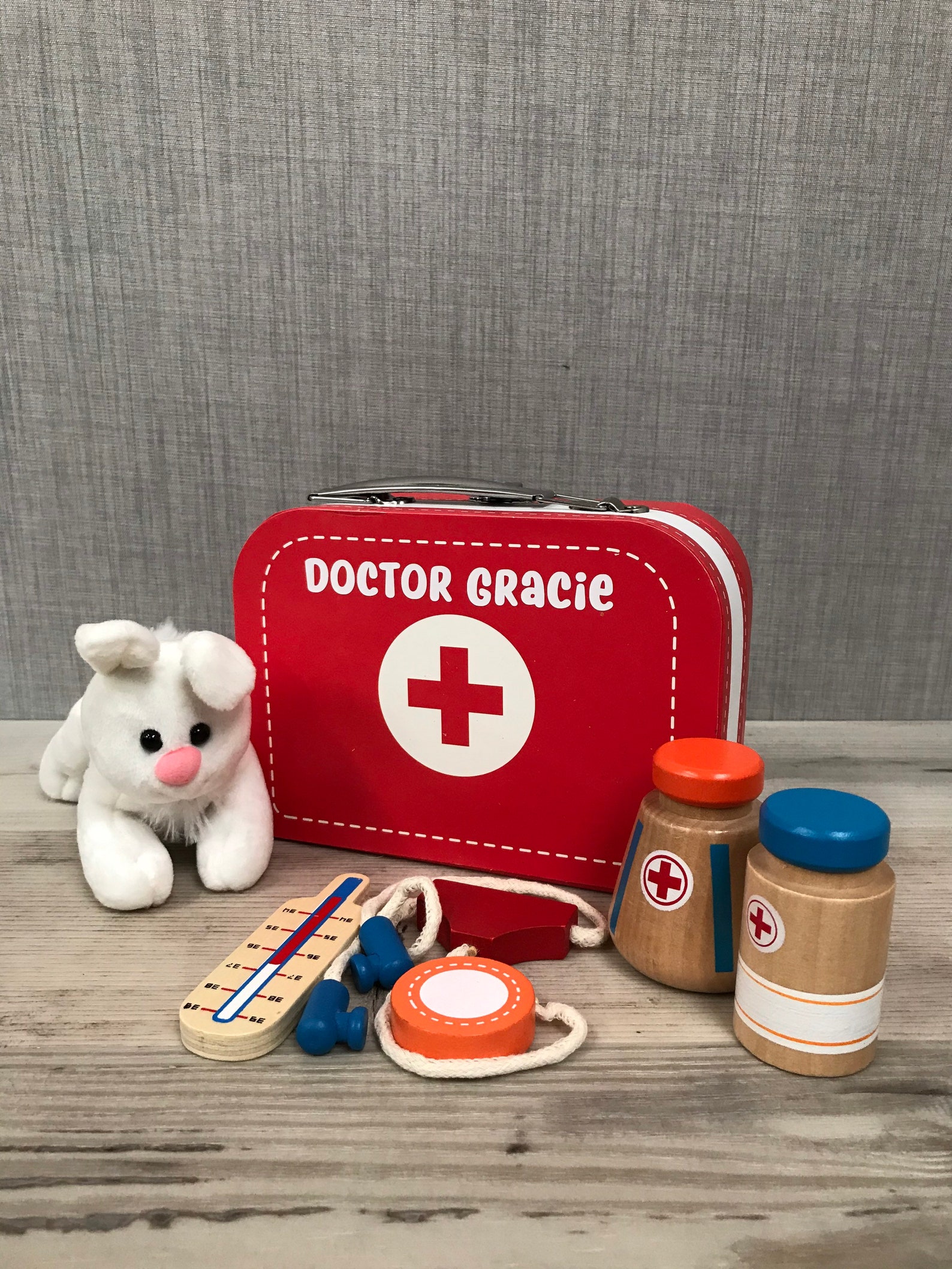 Personalised Veterinarians Kit Pet Doctor Kit Wooden Toys - Etsy UK