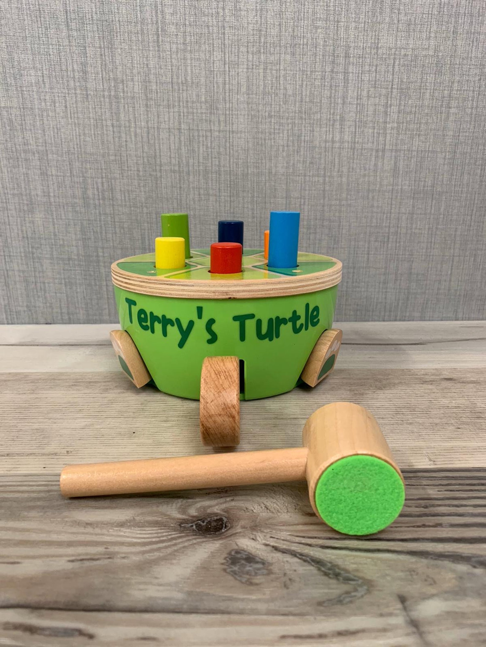 Personalised Wooden Turtle Game - Wooden Turtle Toy - Personalised Toys ...