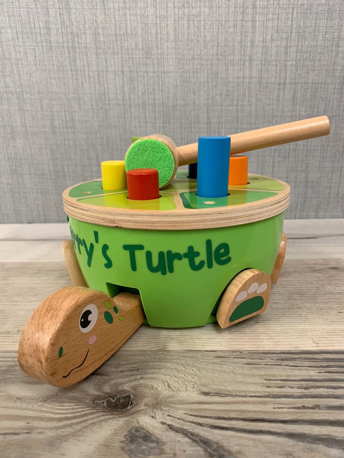 Personalised Wooden Turtle Game - Wooden Turtle Toy - Personalised Toys ...