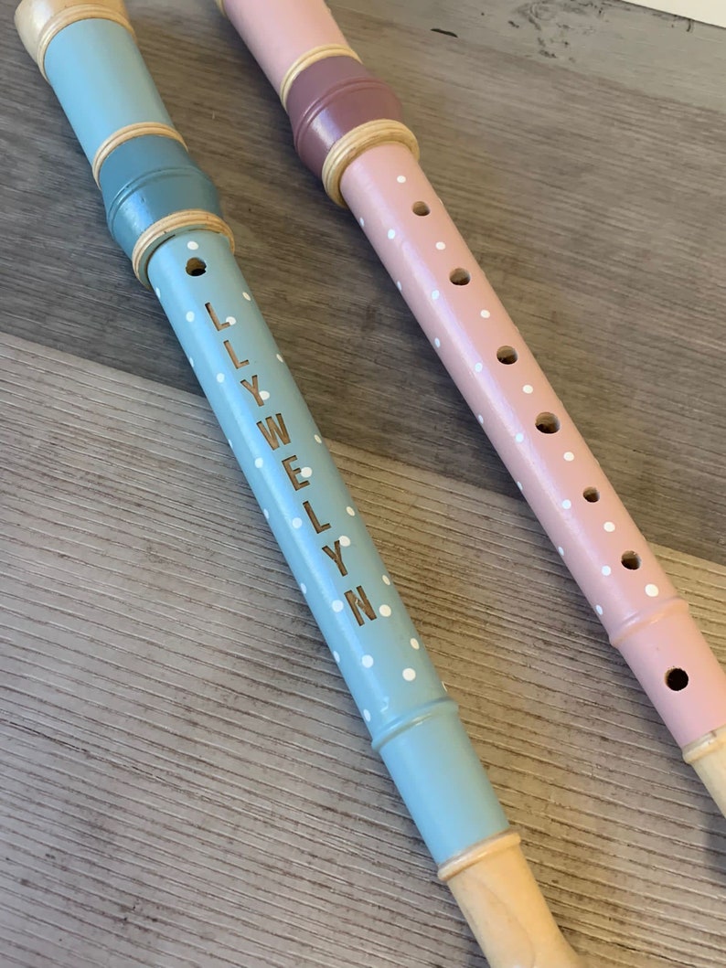 Personalised Wooden Flute/recorder Pink or Blue Kids - Etsy