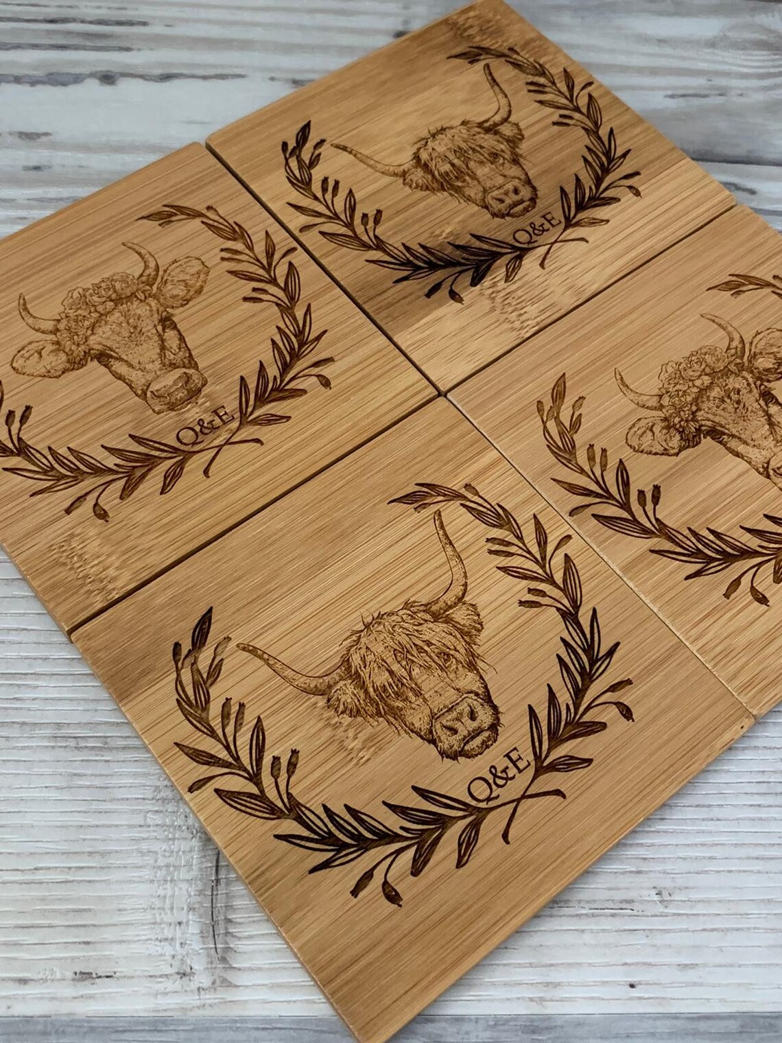 Personalised Wooden Coasters Engraved Coasters Home gift | Etsy