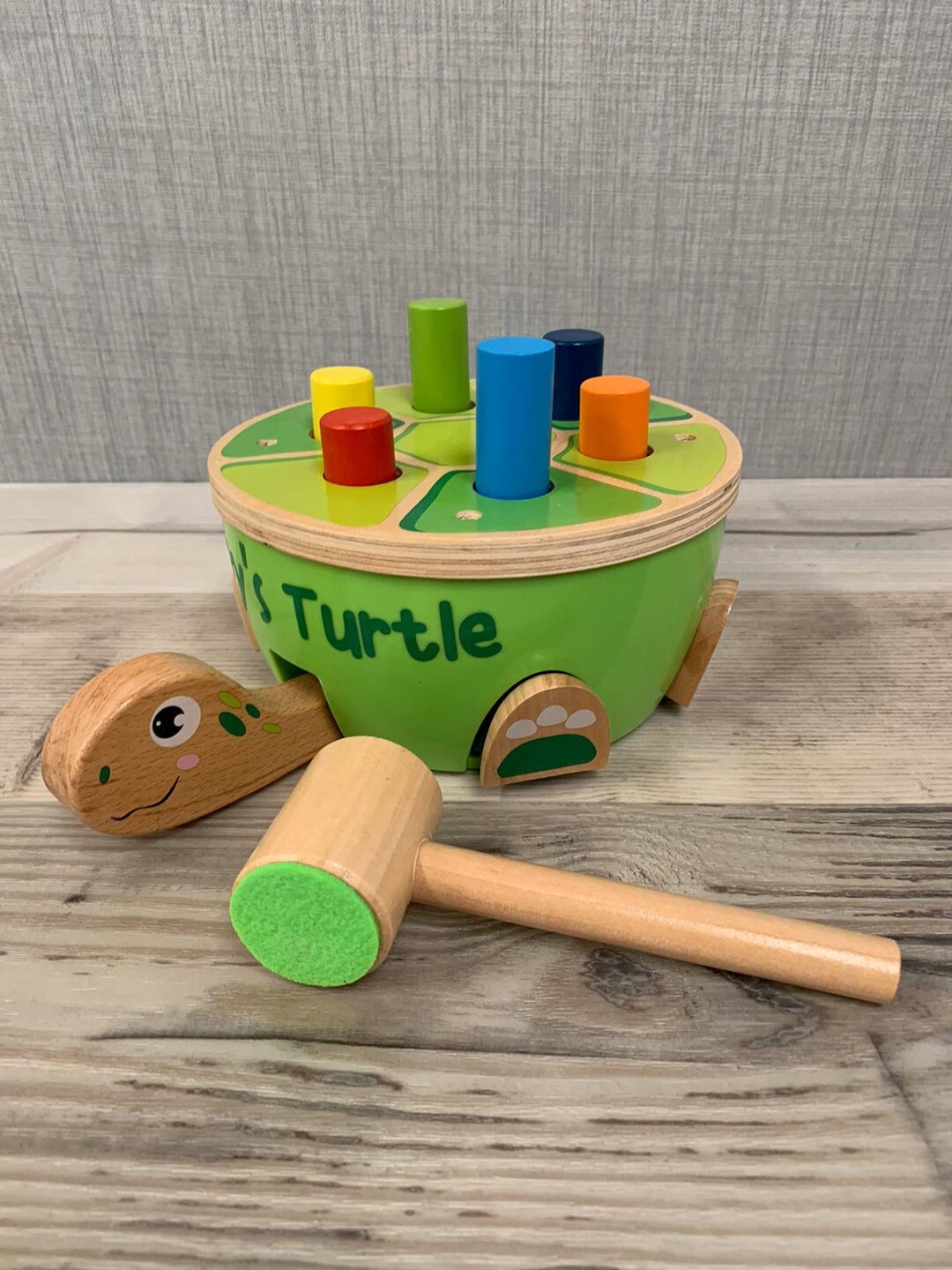 Personalised Wooden Turtle Game - Wooden Turtle Toy - Personalised Toys ...