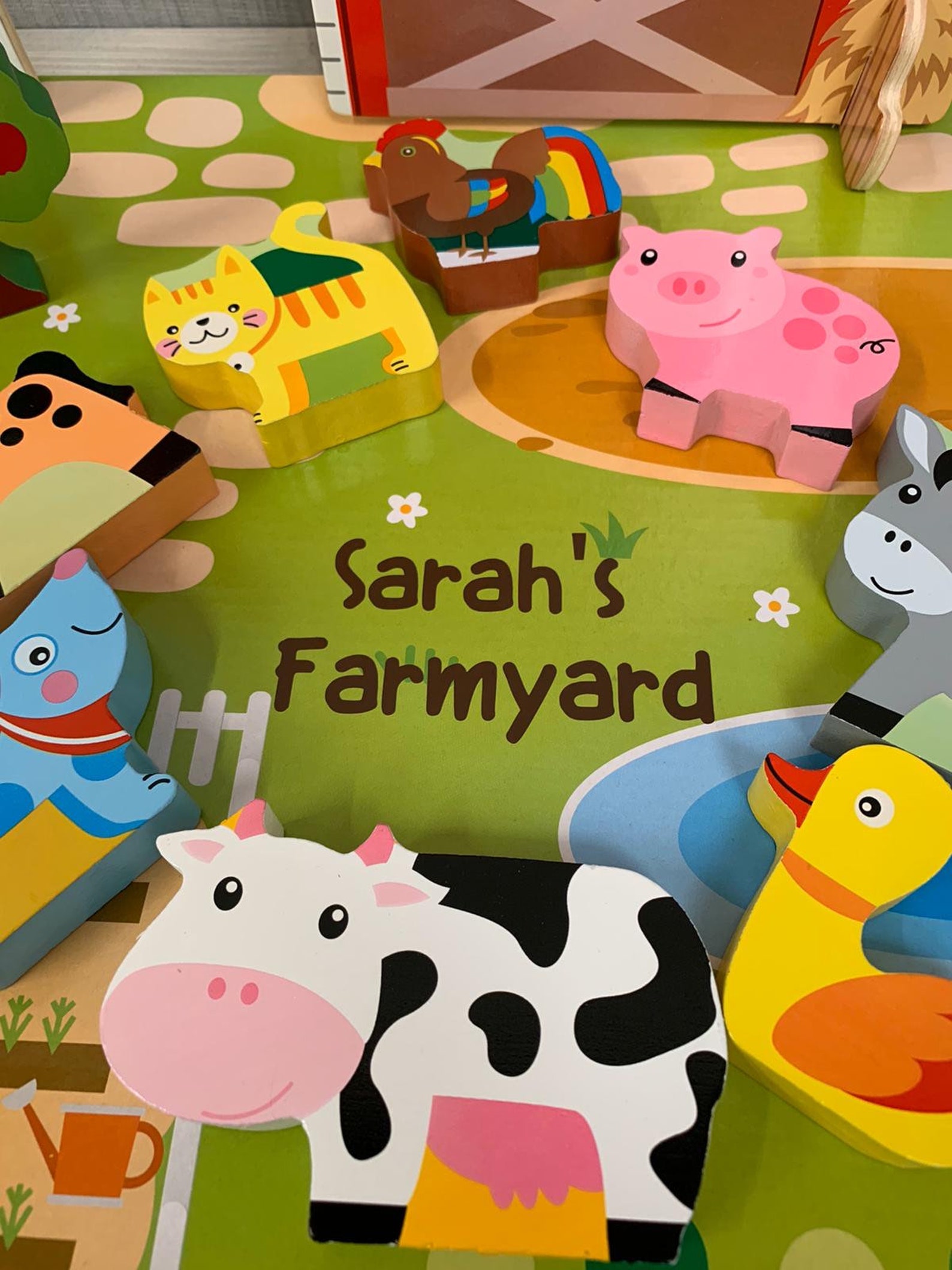 Personalised Wooden Farmyard Playset Personalised Toys - Etsy