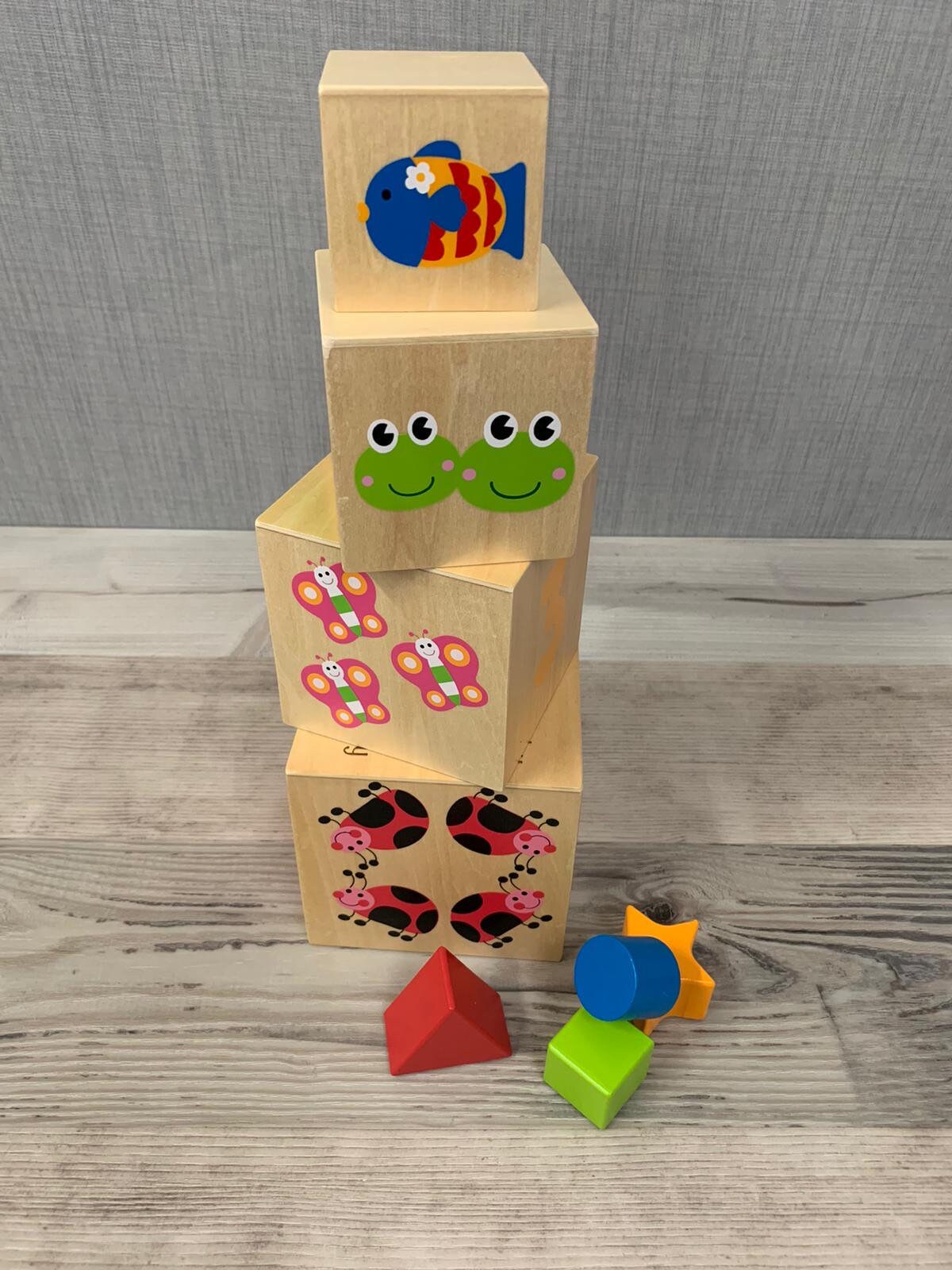 Personalised Wooden Stacking Set ABC Stacking Toy Toddler | Etsy