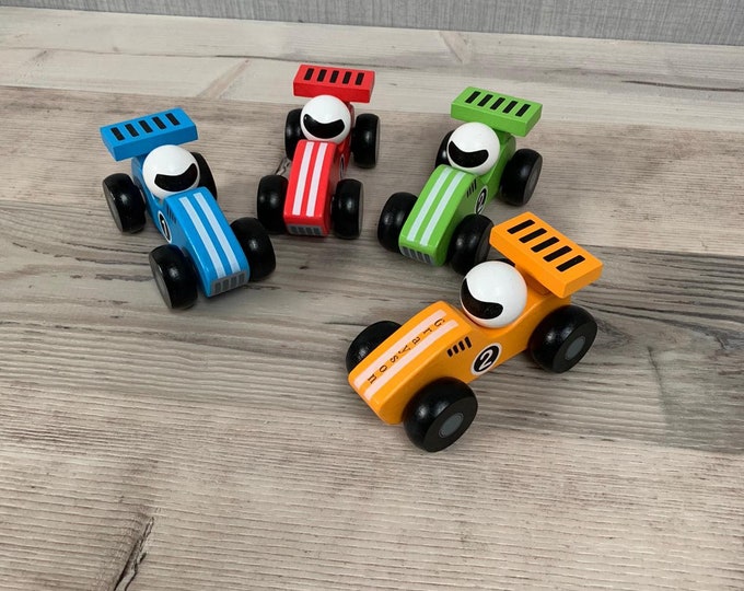 Personalised Wooden Racing Car Engraved Car Toy CE Tested | Etsy
