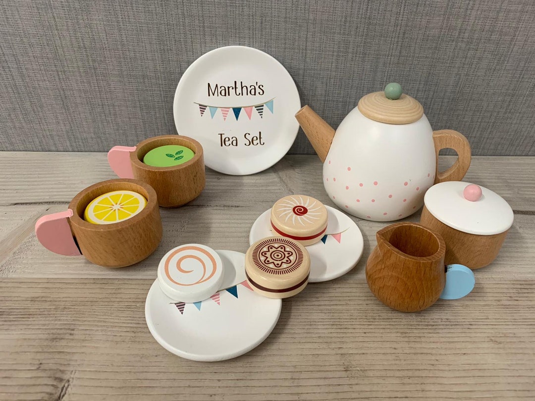 Personalised Wooden Unisex Tea Playset - Afternoon Tea - Wooden Toys ...