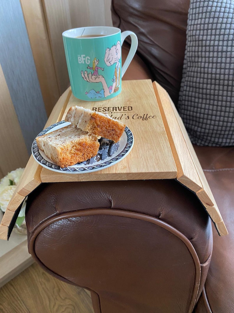 Personalised Wooden Arm Rest Tray Armchair Sofa Grandad | Etsy