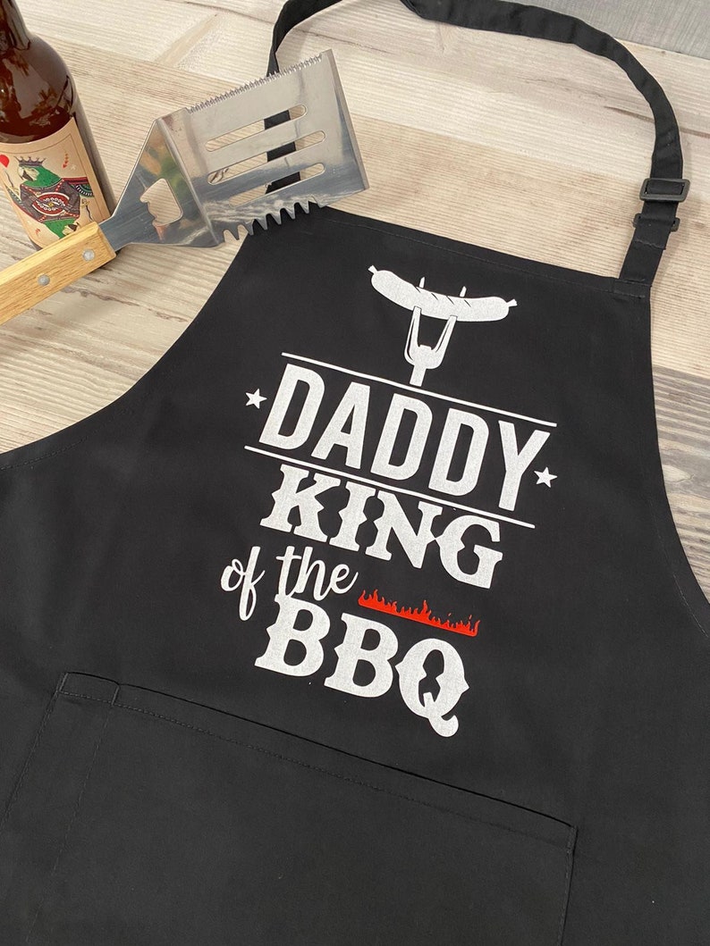 Personalised Black BBQ Apron - Barbecue Apron - Cooking Bib - Father’s ...