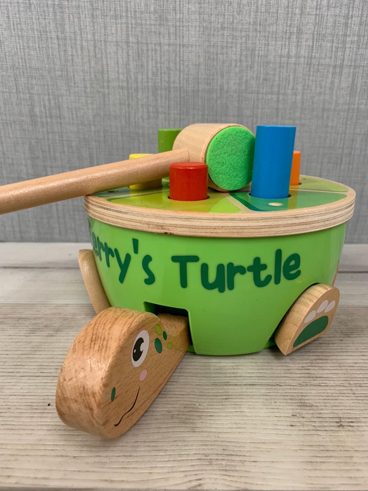 Personalised Wooden Turtle Game - Wooden Turtle Toy - Personalised Toys ...