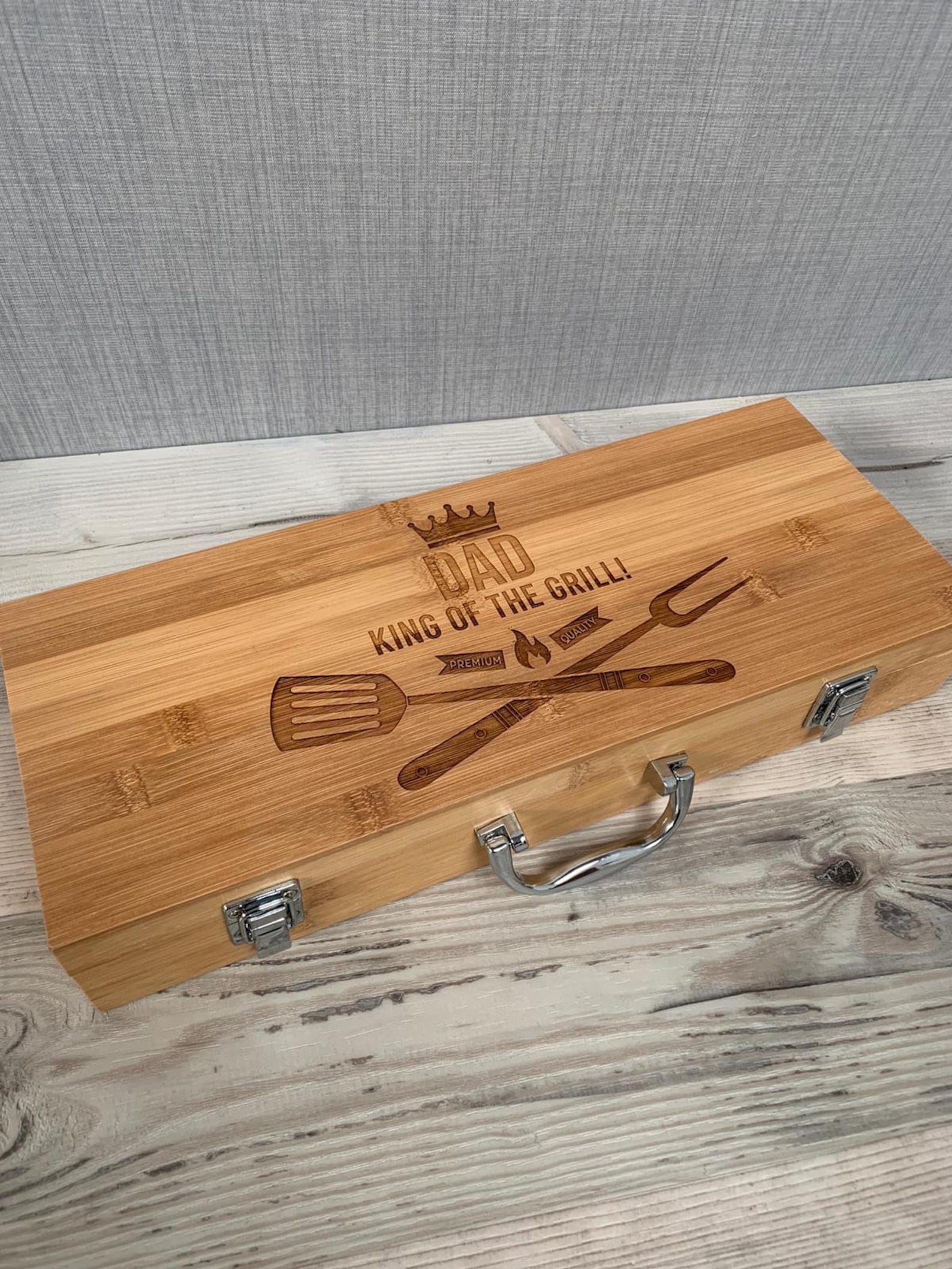 Personalised Wooden Barbecue Set Engraved Barbecue Tools - Etsy
