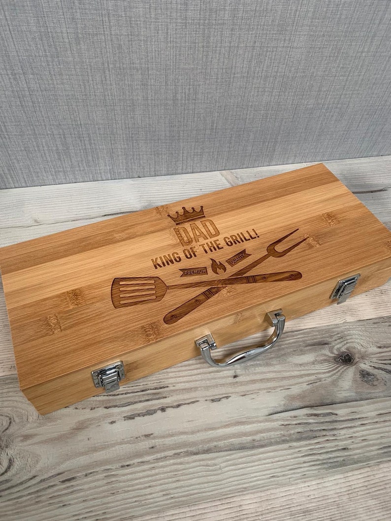 Personalised Wooden Barbecue Set Engraved Barbecue Tools - Etsy
