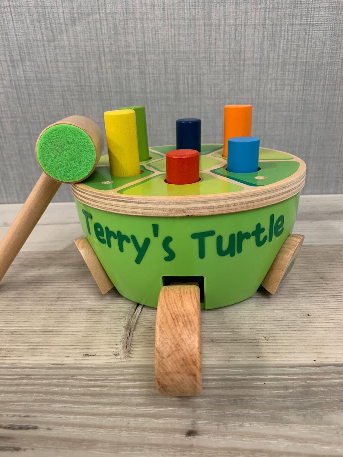 Personalised Wooden Turtle Game - Wooden Turtle Toy - Personalised Toys ...