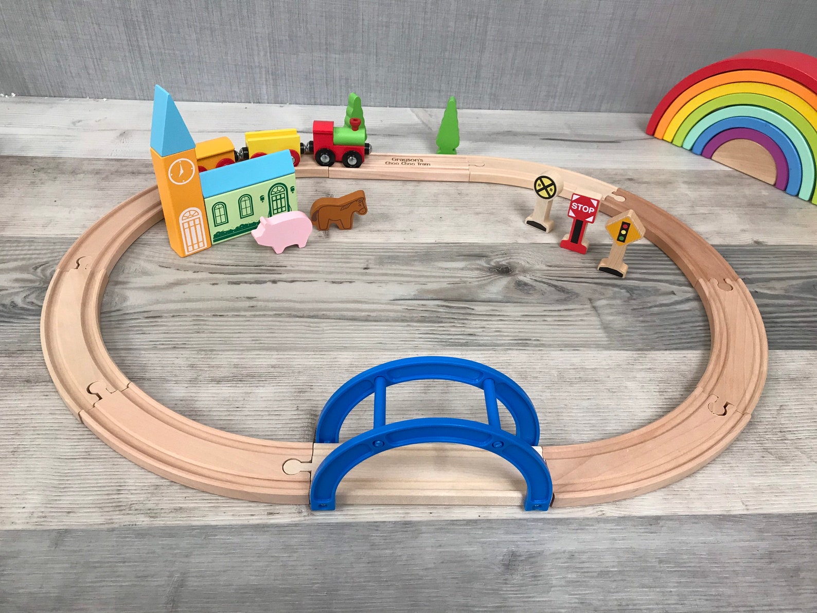 Personalised Wooden Train Set and Railway Train Toy - Etsy